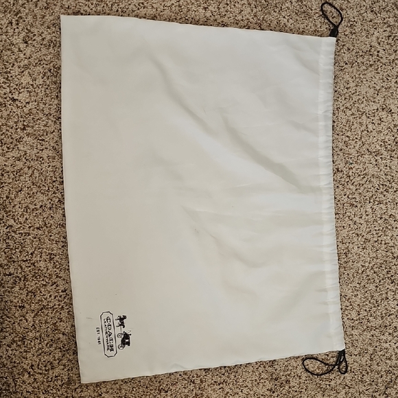 Coach | Accessories | Coach White Dust Bag With Brown Coach Lable ...